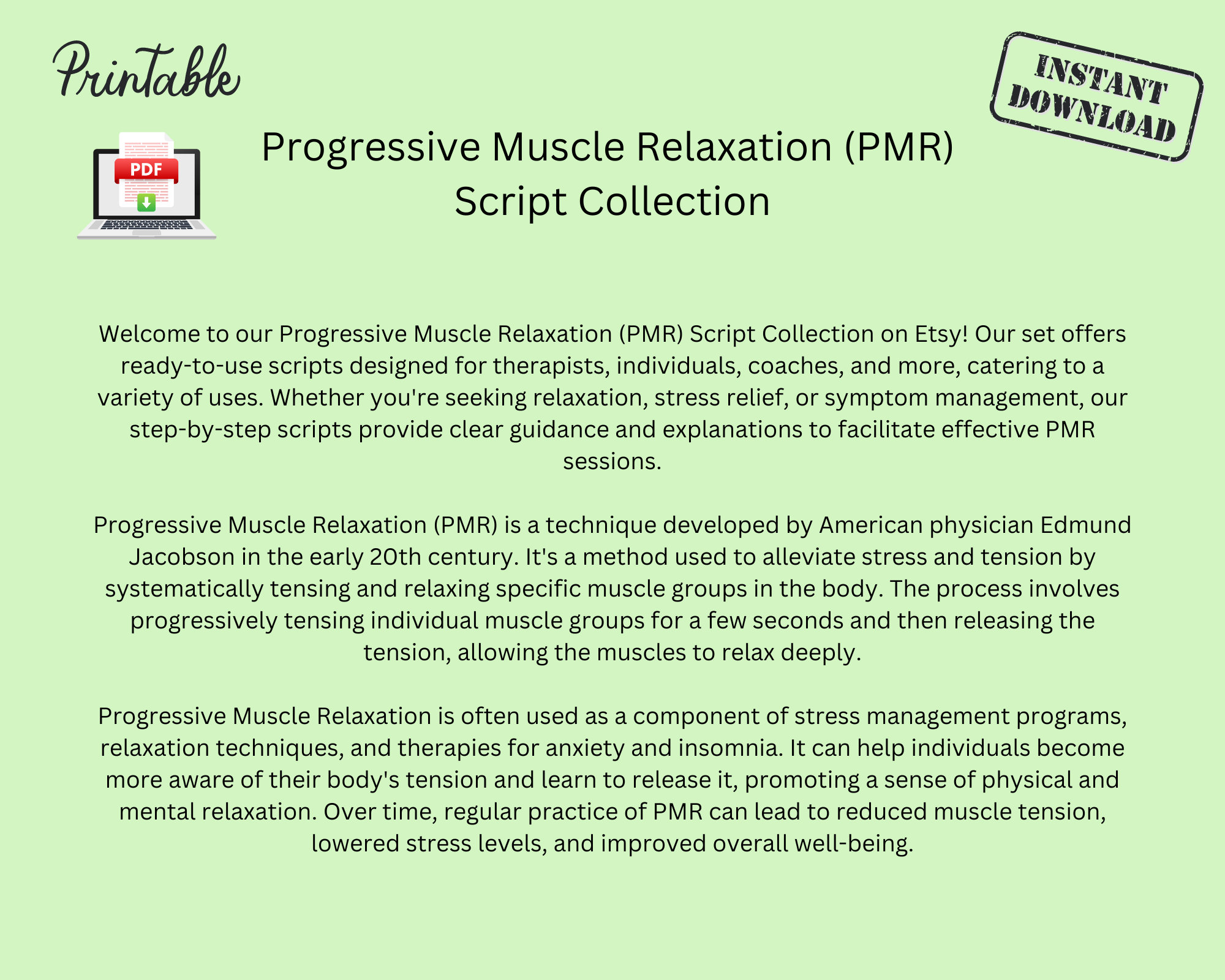 Progressive Muscle Relaxation (PMR) Script Collection, Ready-to-use ...