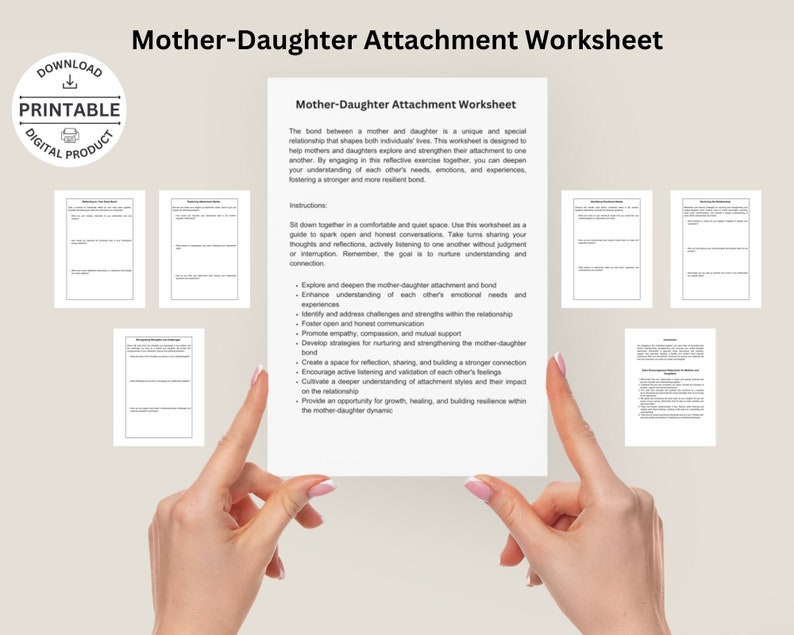 Mother-daughter Attachment Worksheet: Therapy & Self-help (PDF) - Etsy