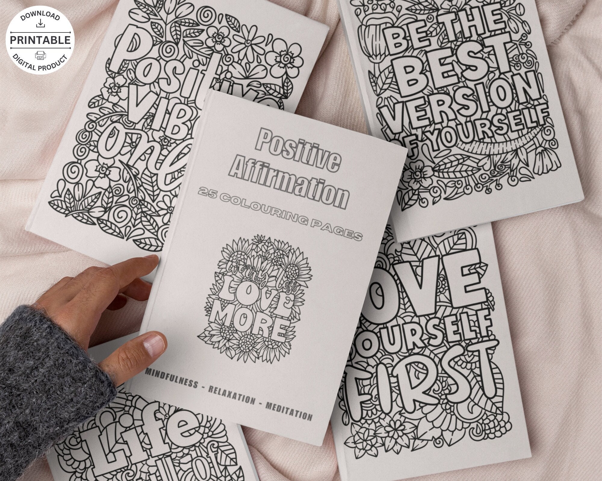 25 Colouring Pages Positive Affirmations | Colouring Pages | Stress ...