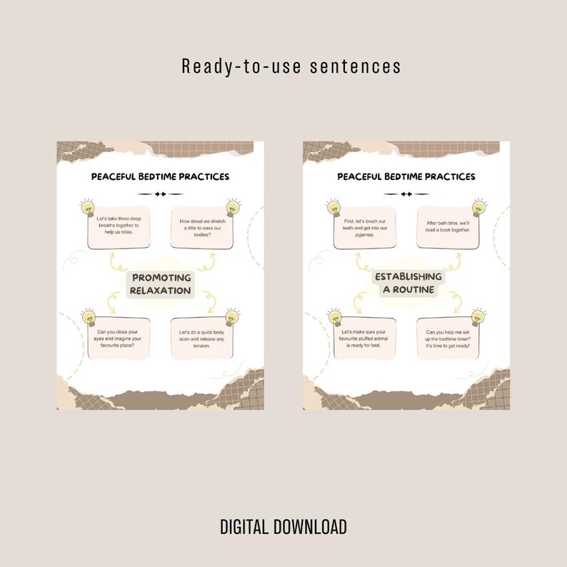 Bedtime Routine Posters: Calming Sentences, Family Resources (PDF) - Etsy