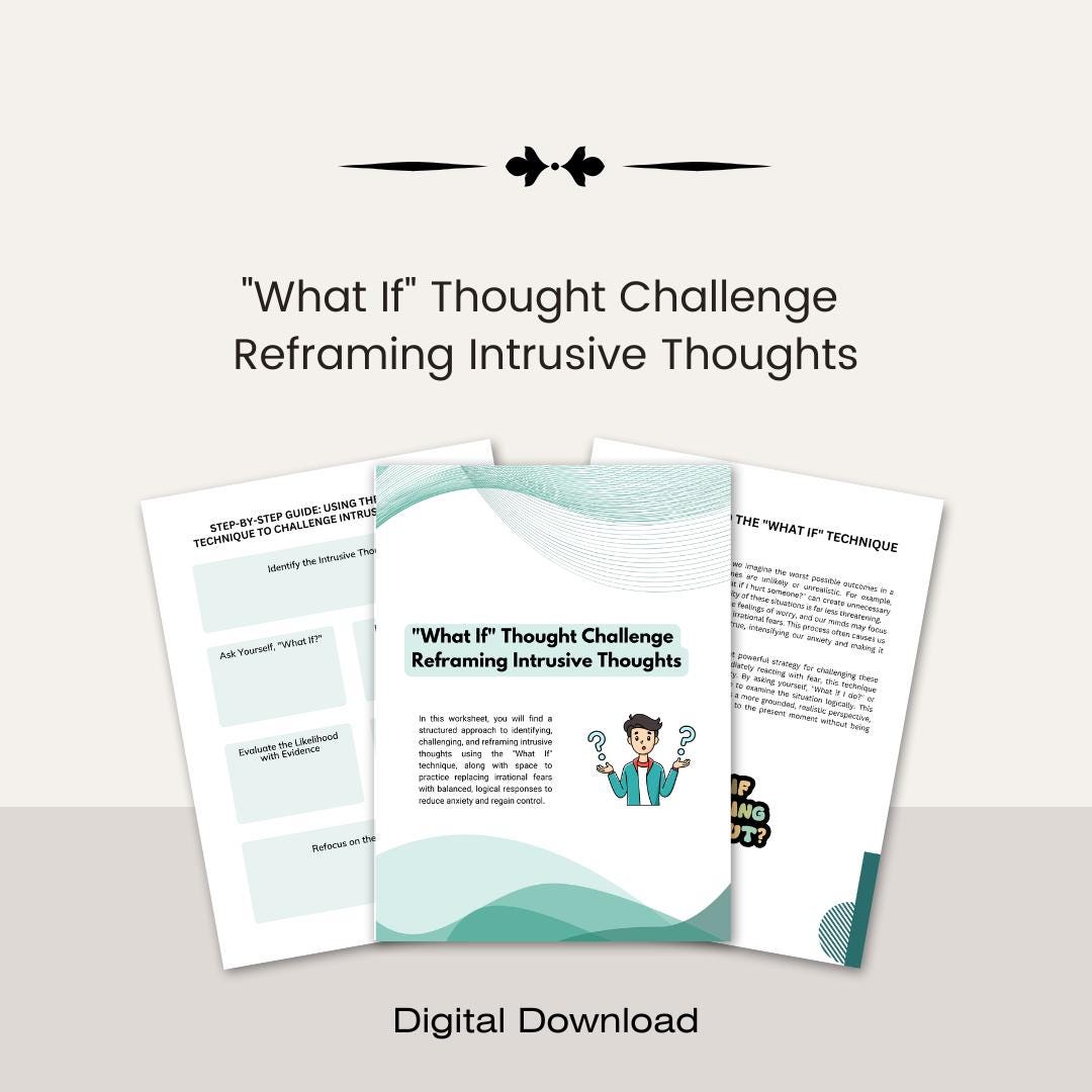 Reframing Intrusive Thoughts What If Thought Challenge Step by Step ...