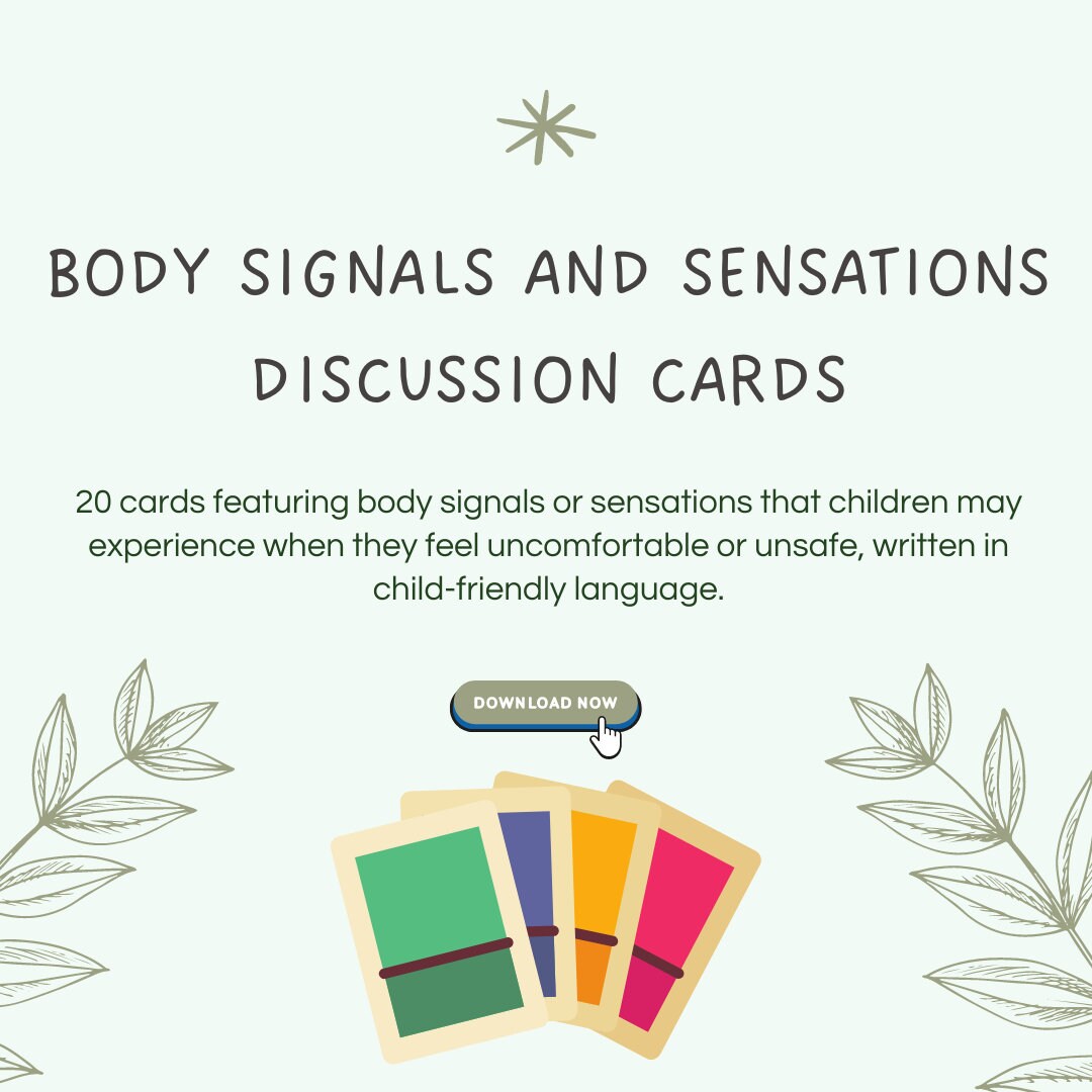 Body Signals and Sensations Discussion Cards | Therapy Tools | Mental ...