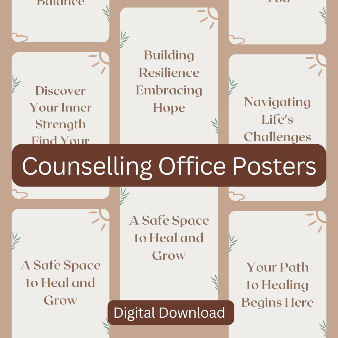 Set of 8 Counselling Office Posters | Positive Affirmation ...
