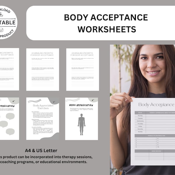 Body Acceptance Worksheets - Etsy