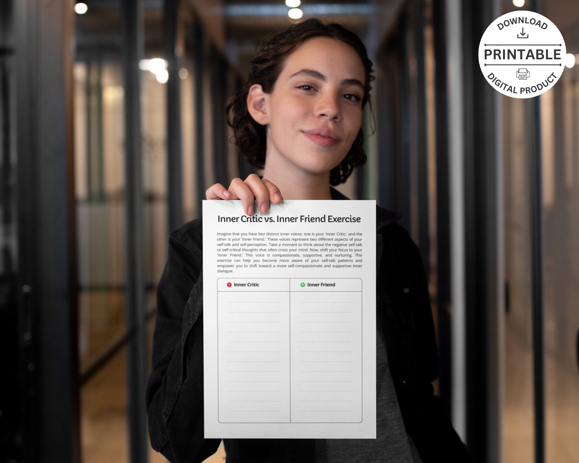 Inner Critic Vs Inner Friend Exercise CBT Personal Growth Mental Health ...