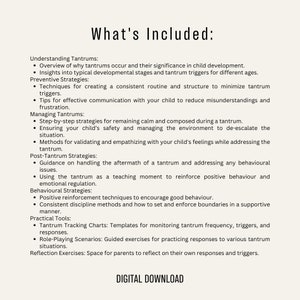 Dealing With Tantrums Workbook, Comprehensive Guide, Parenting ...