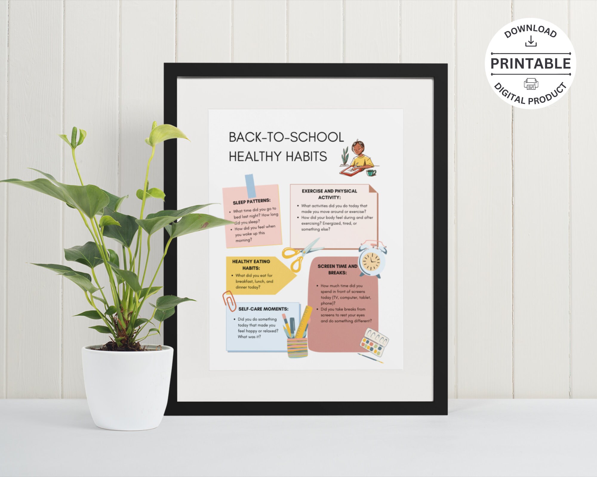 Back-to-school Healthy Habits Poster | Children Mental Health ...