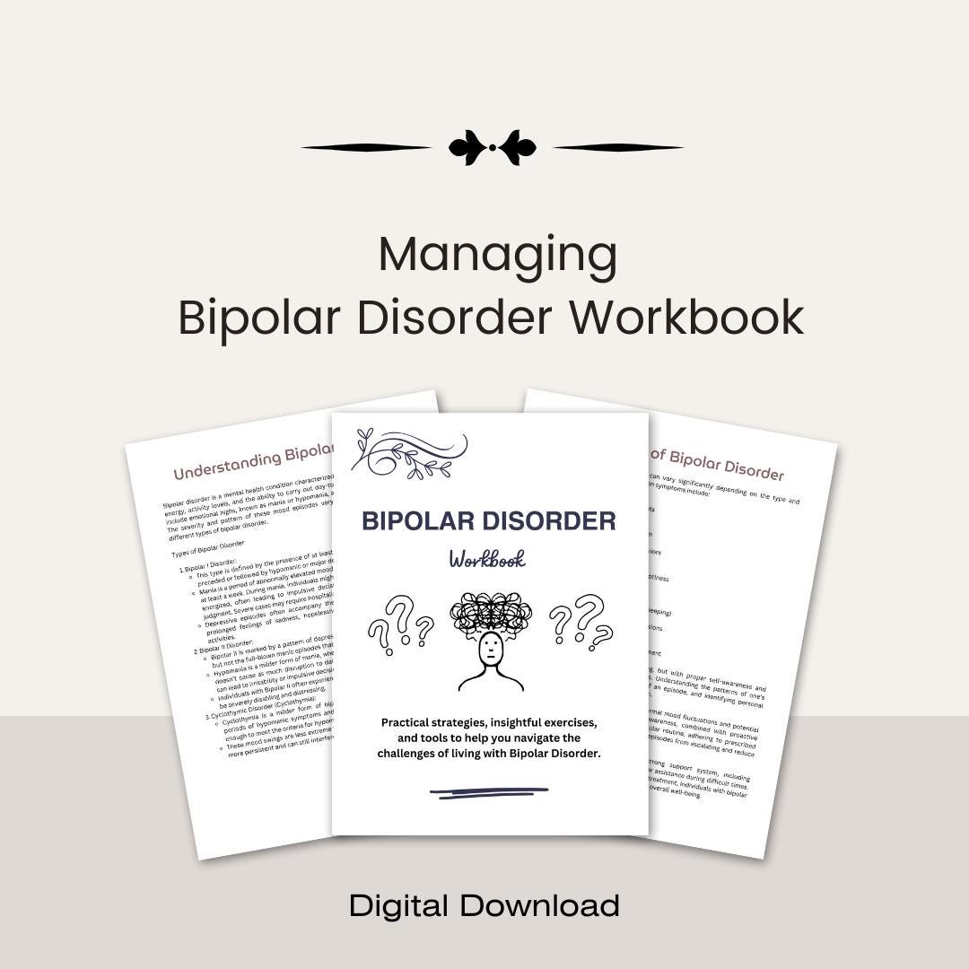 Bipolar Disorder Workbook: Strategies & Exercises (PDF) - Etsy
