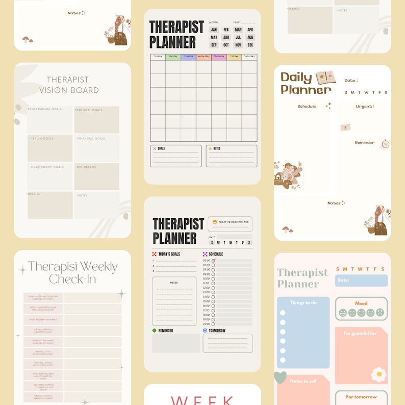 Therapist Planner: Weekly, Monthly, Daily Reflection (A4/US Letter PDF ...