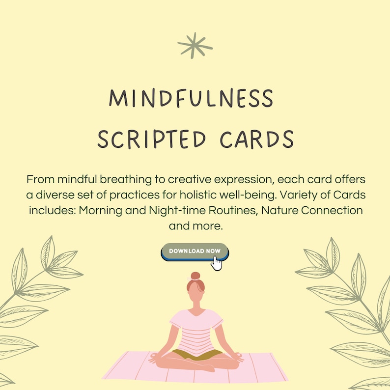 Scripted Mindfulness Cards: Guided Practices (A4 & US Letter PDF) - Etsy