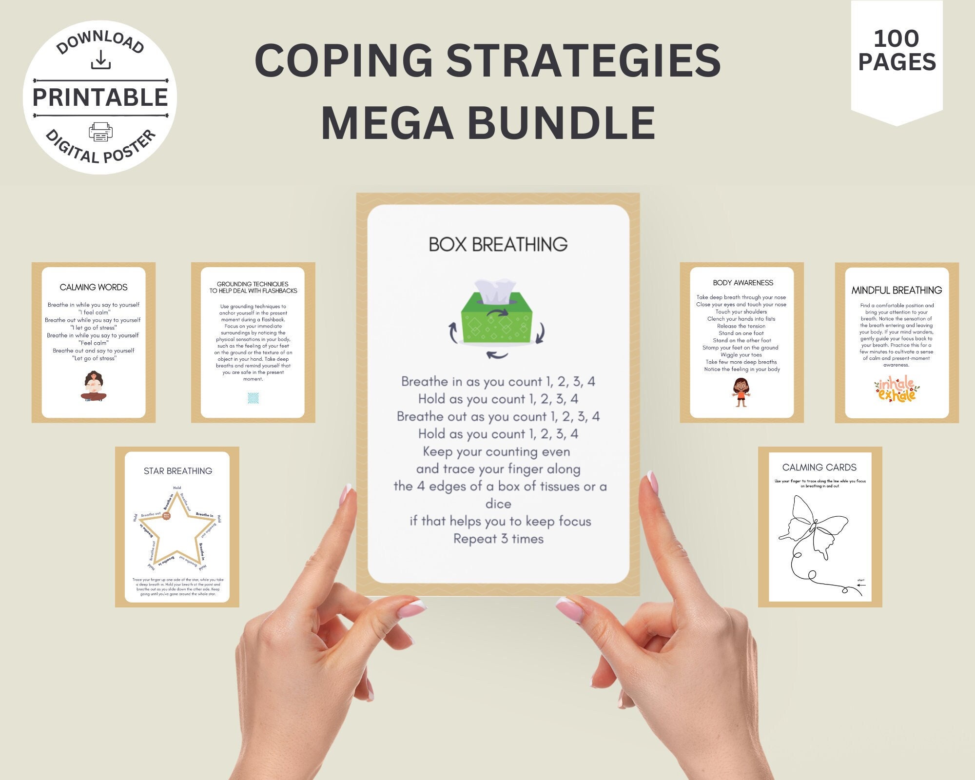 Coping Strategies Mega Bundle | Breathwork and Mindfulness Techniques ...