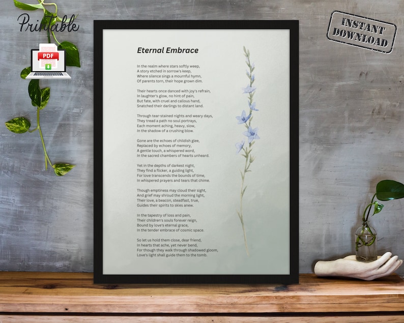 Grieving Parents Poem Print: Car Accident Loss Tribute (A4/US Letter ...