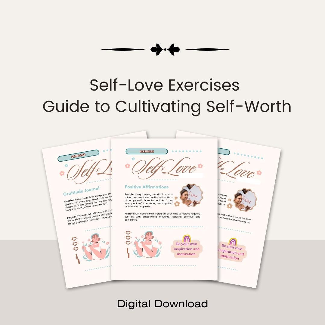 Self-love Exercises, Self-worth and Emotional Well-being, Therapy Tools ...