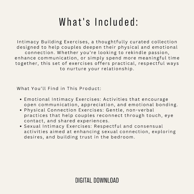 Couples Intimacy Building Exercises: Therapy Tools (A4 PDF) - Etsy