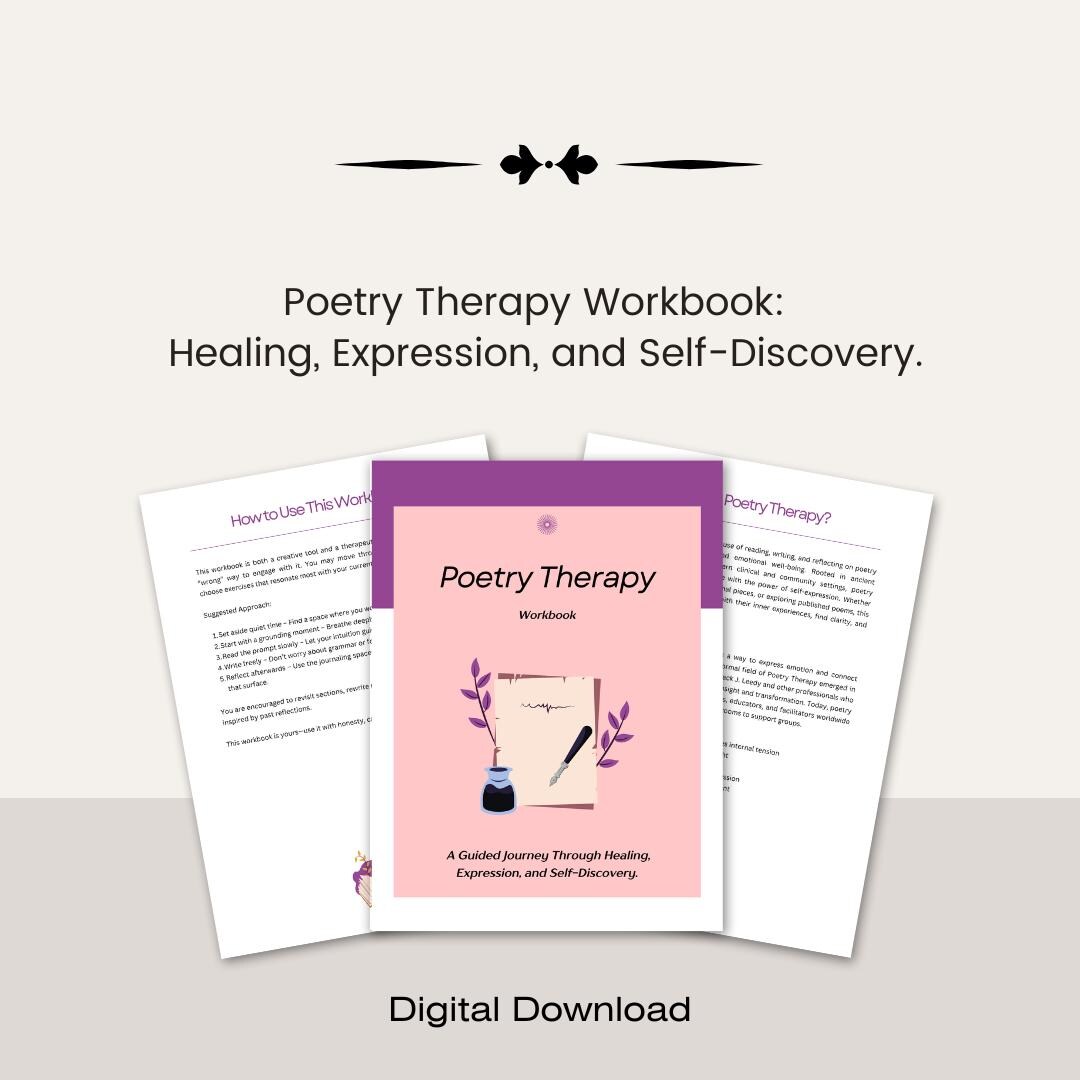 Poetry Therapy Workbook: Guided Self-discovery Journal (A4/US Letter ...