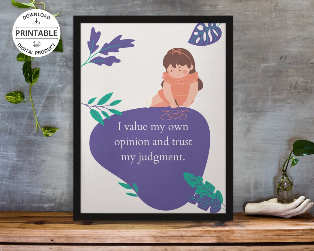 Kids Affirmations Poster, Positive Self-esteem for Children, Classroom ...