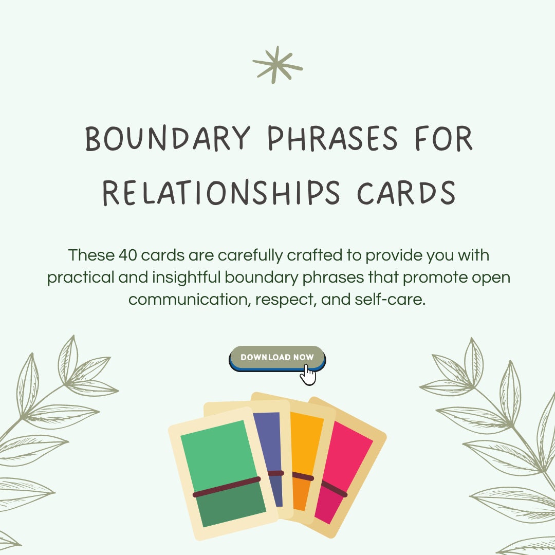 Boundary Phrases for Relationships | Mental Health | Therapy Tool ...