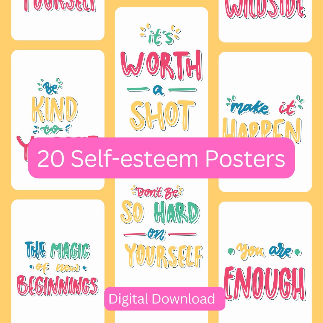 Self-esteem 20 Boosting Messages Posters, Positive Affirmations ...