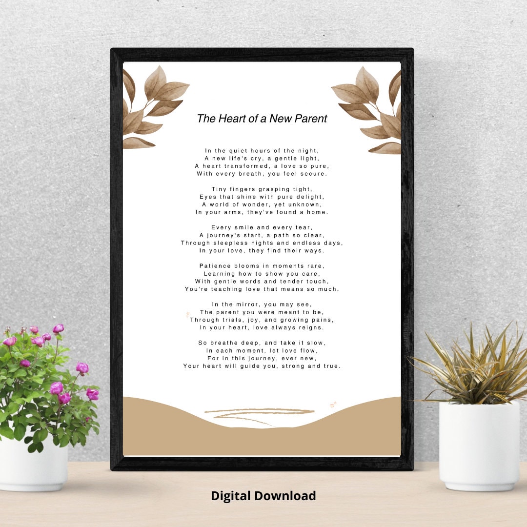 New Parent Poem Print, Nursery Wall Art (digital Download) - Etsy