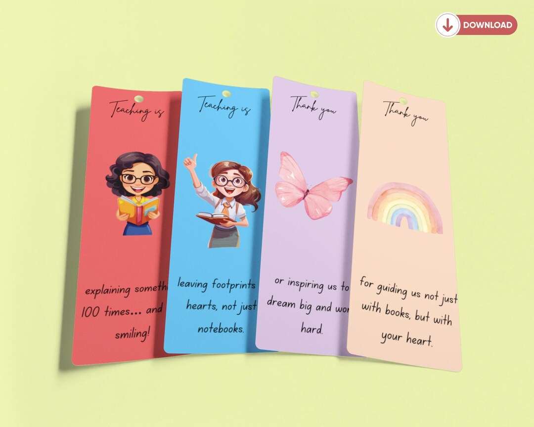Teacher Appreciation Bookmarks & Gift Tags With Sharpie Pen Holder (PDF ...