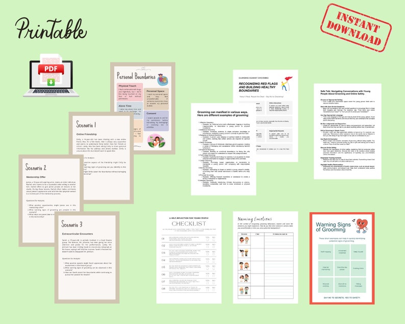 Grooming Awareness Educational Set, Understanding Grooming, Child ...