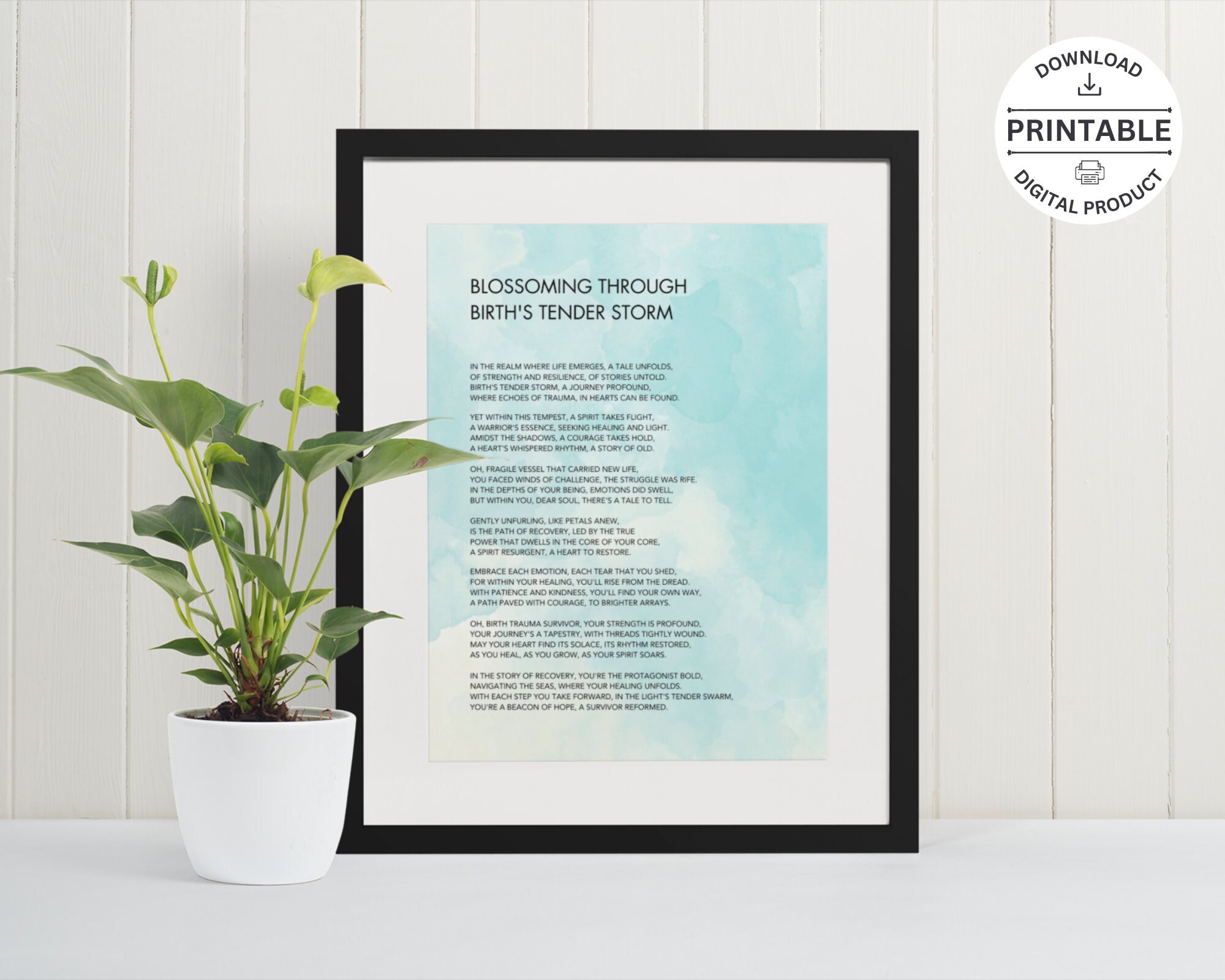 Birth Trauma Recovery Poem | Mental Health Poster | Printable Poem ...