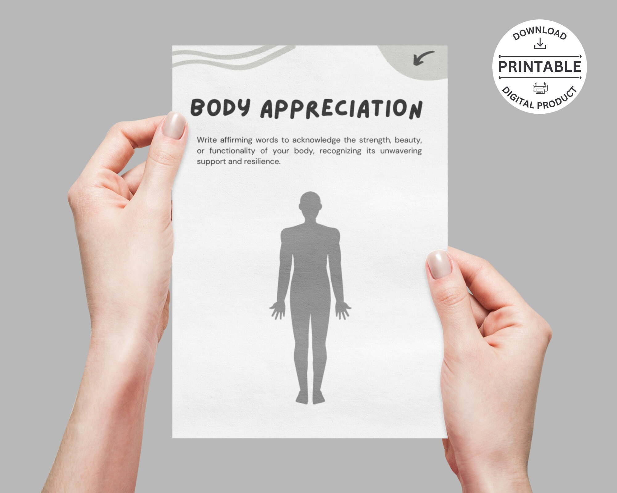 Body Acceptance Worksheets Therapy Resource Self-help Printable CBT ...