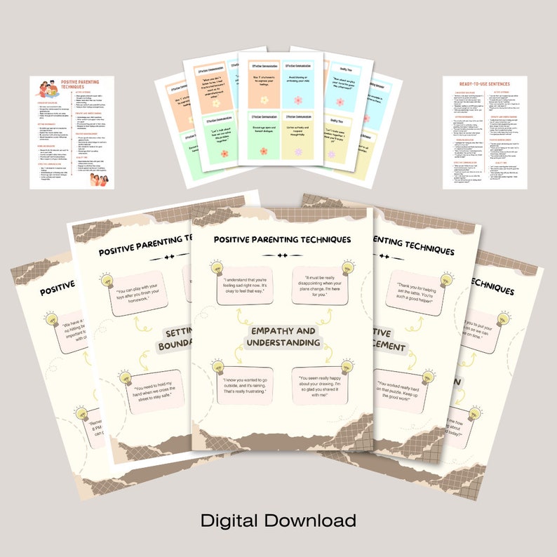 Positive Parenting Techniques Flash Cards With Ready-to-use Sentences ...