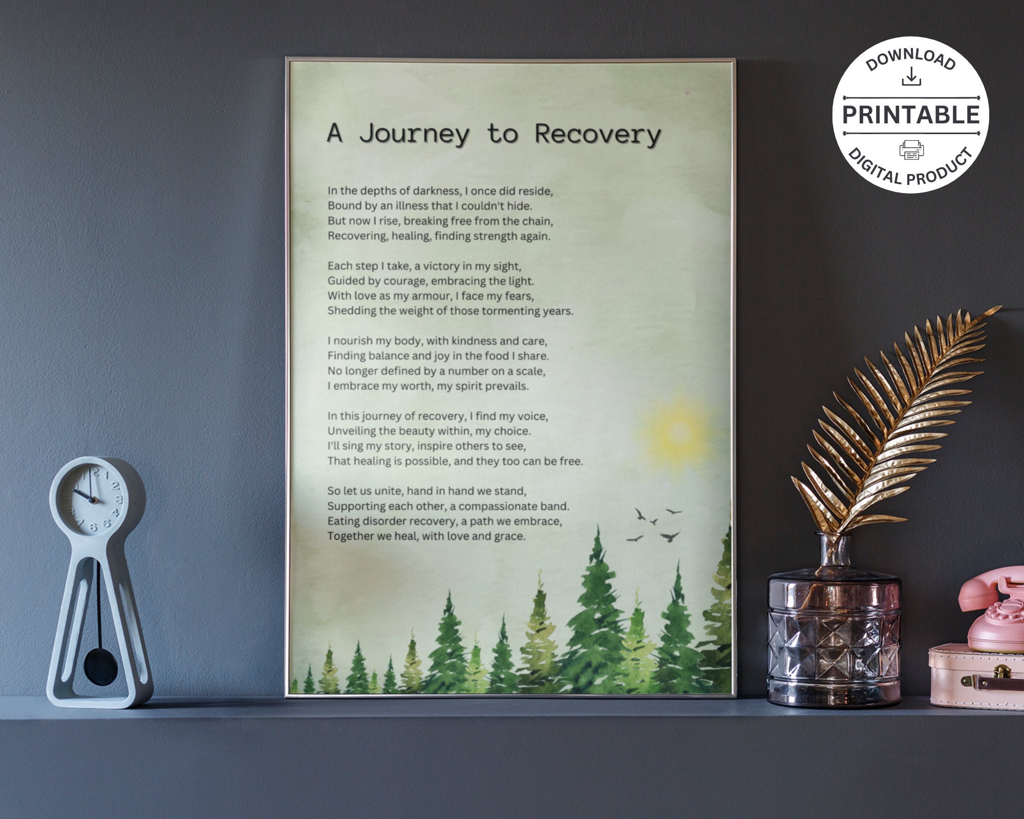 Eating Disorder Poem A Journey to Recovery Poem Mental Health Poster ...
