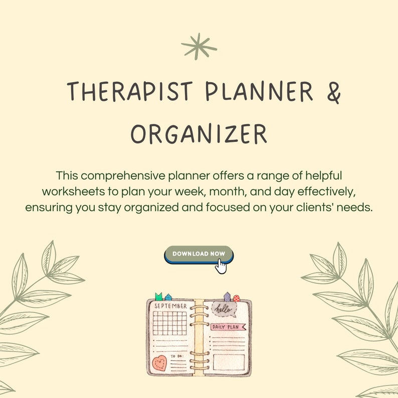 Therapist Planner: Weekly, Monthly, Daily Reflection (A4/US Letter PDF ...