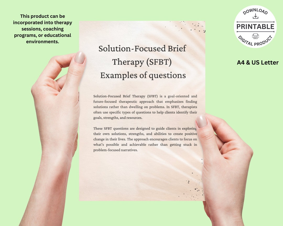 Solution-focused Brief Therapy (SFBT) Questions for Therapists ...
