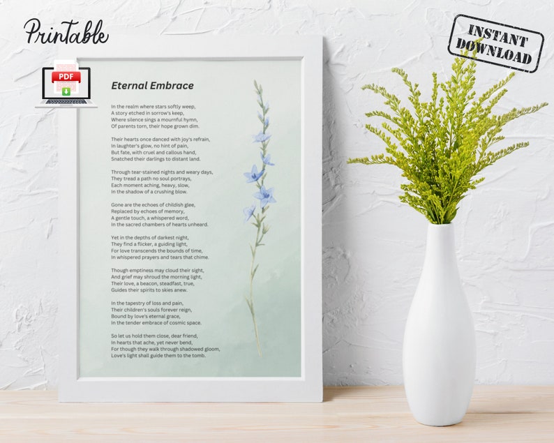 Sister Memorial Poem Print: Heartfelt Bereavement Gift (A4/US Letter ...