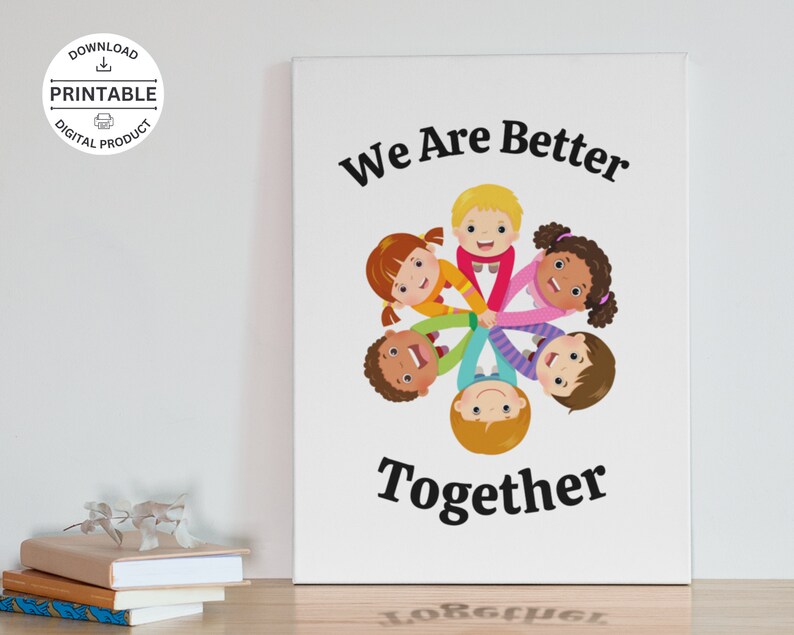 Kids Mental Health Poster: We Are Better Together, Nursery Art (PDF) - Etsy
