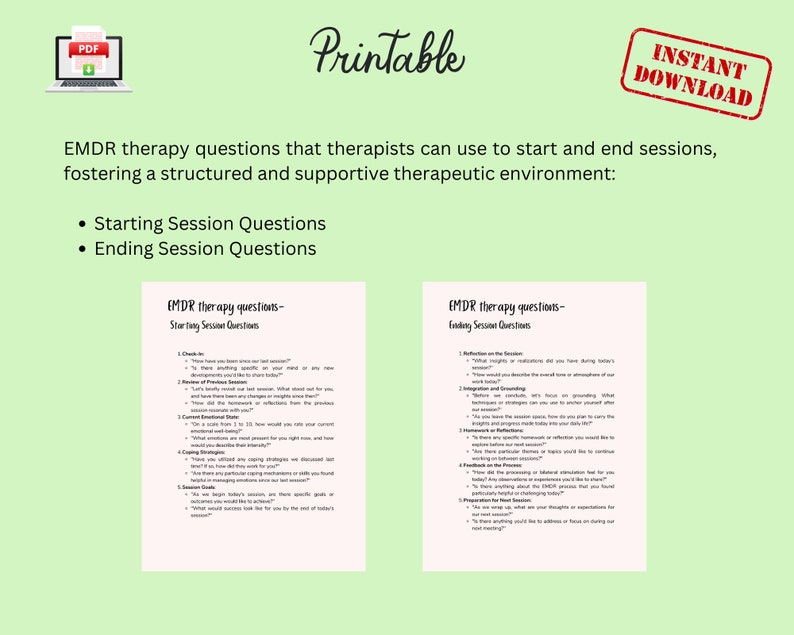 EMDR Bundle, EMDR Worksheets, EMDR Scripts, Information Cards ...