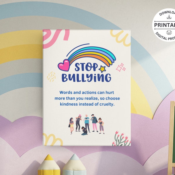 No Bullying Poster - Etsy