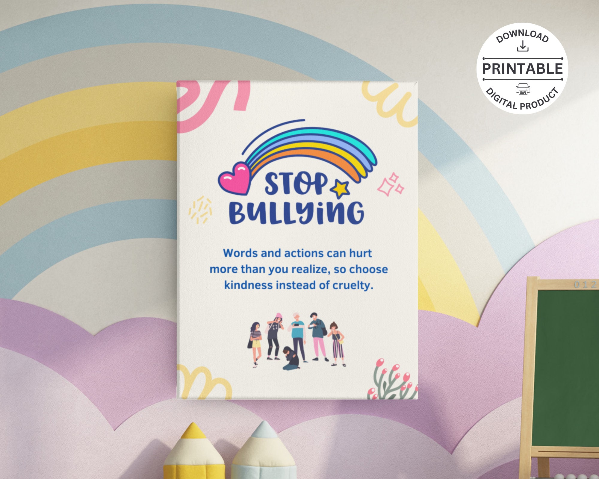 Stop Bullying Poster | Therapy Office | Motivational | School ...