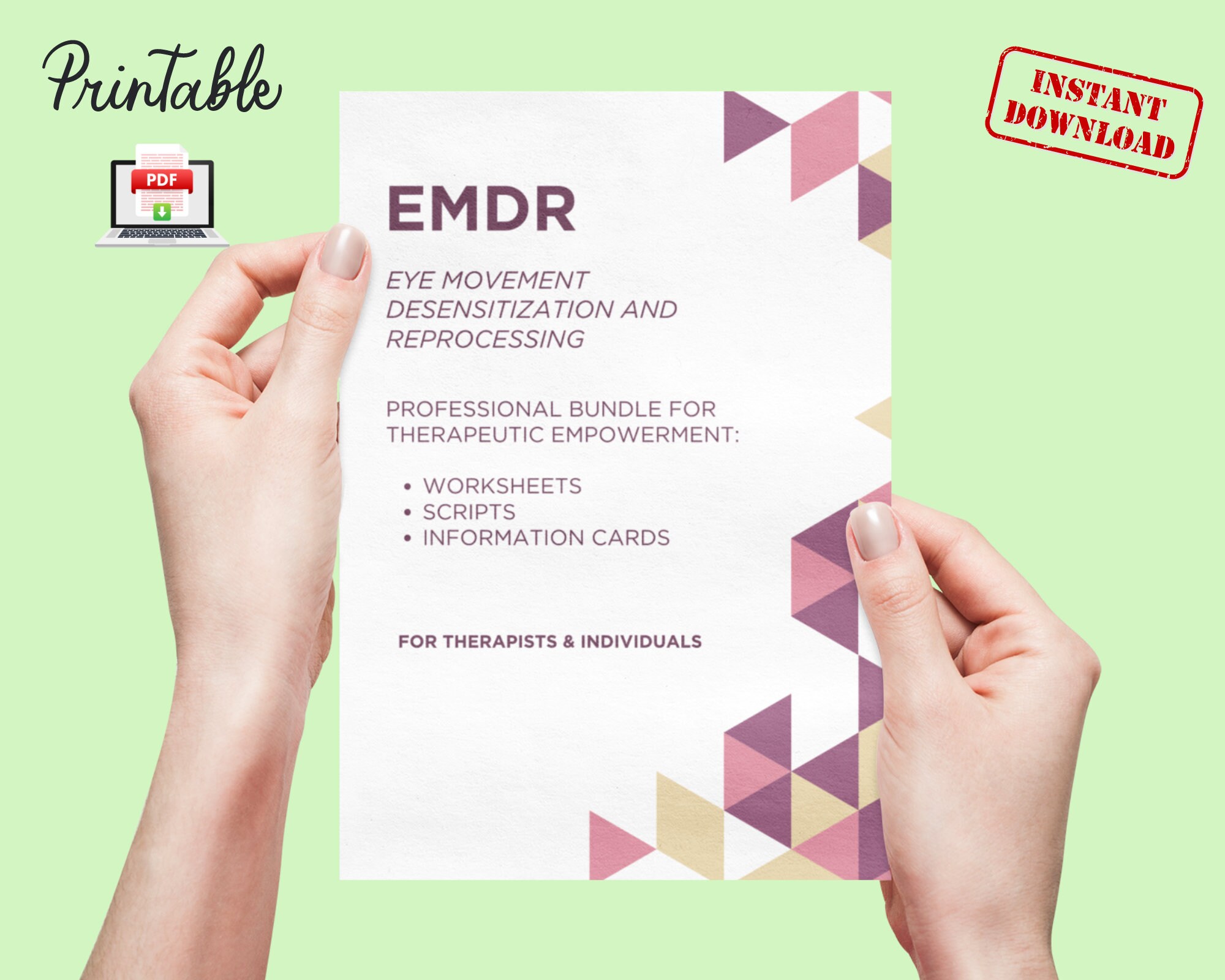 EMDR Bundle, EMDR Worksheets, EMDR Scripts, Information Cards ...