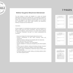 Mother-daughter Attachment Worksheet: Therapy & Self-help (PDF) - Etsy