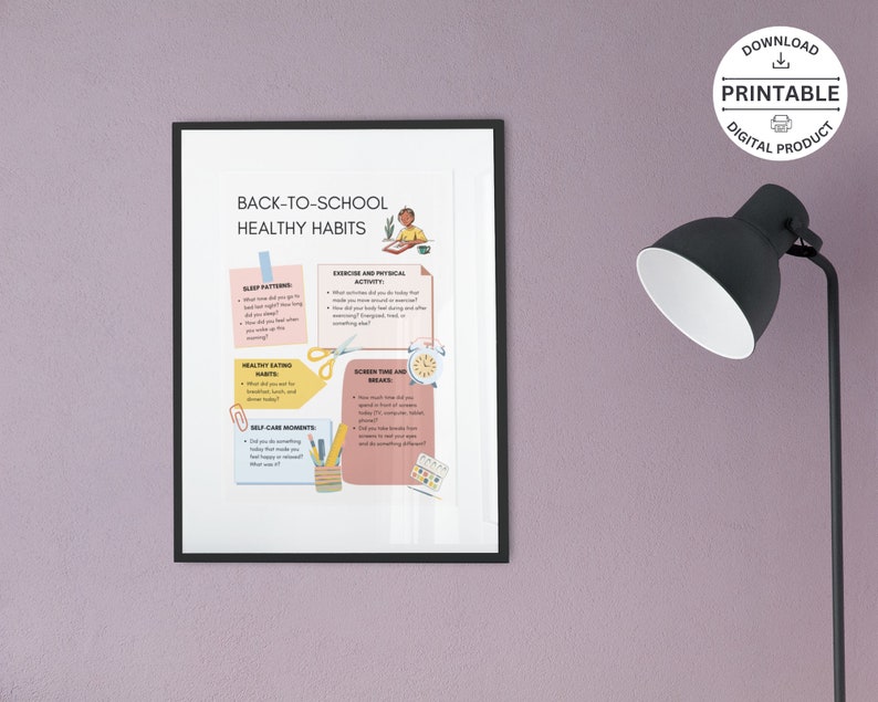 Healthy Habits Poster: Back-to-school Mental Health Tips (A4/US Letter ...