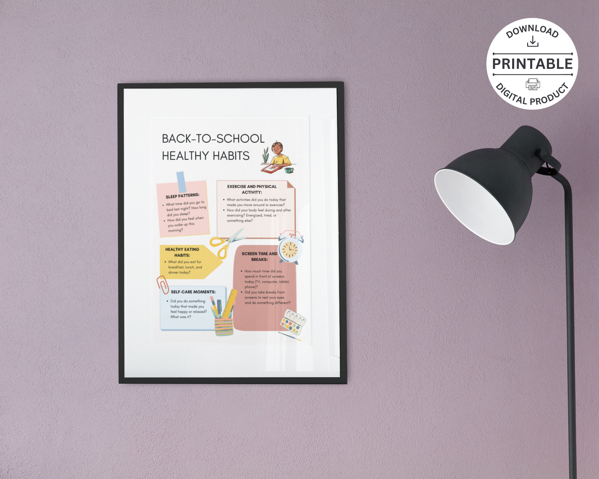 Back-to-school Healthy Habits Poster | Children Mental Health ...