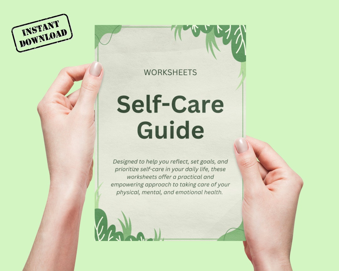 Self-care Guide Worksheets: Mental Wellness Journey (A4/US Letter PDF ...