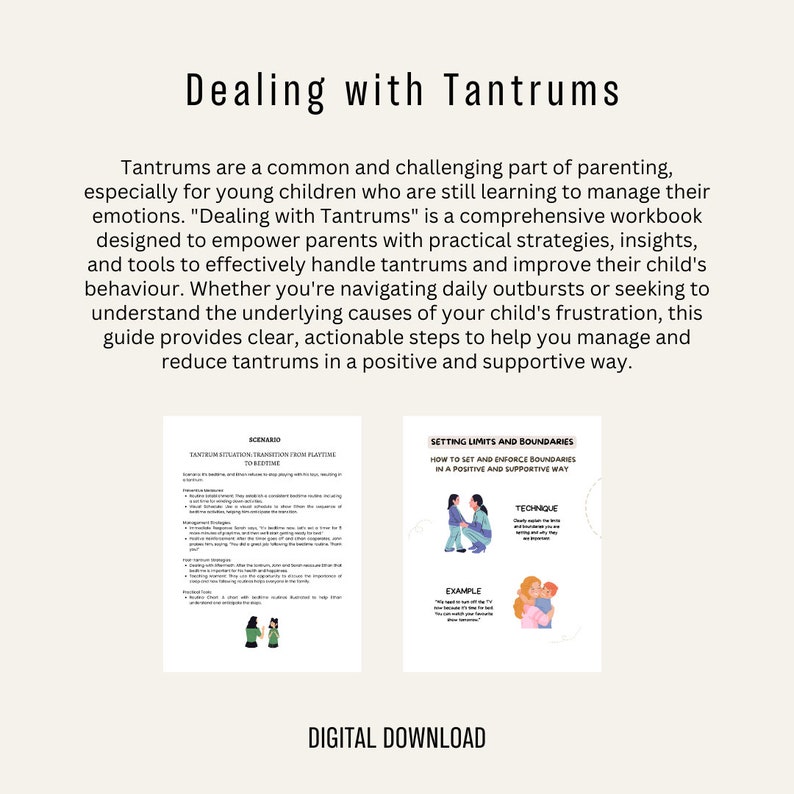 Dealing With Tantrums Workbook, Comprehensive Guide, Parenting ...