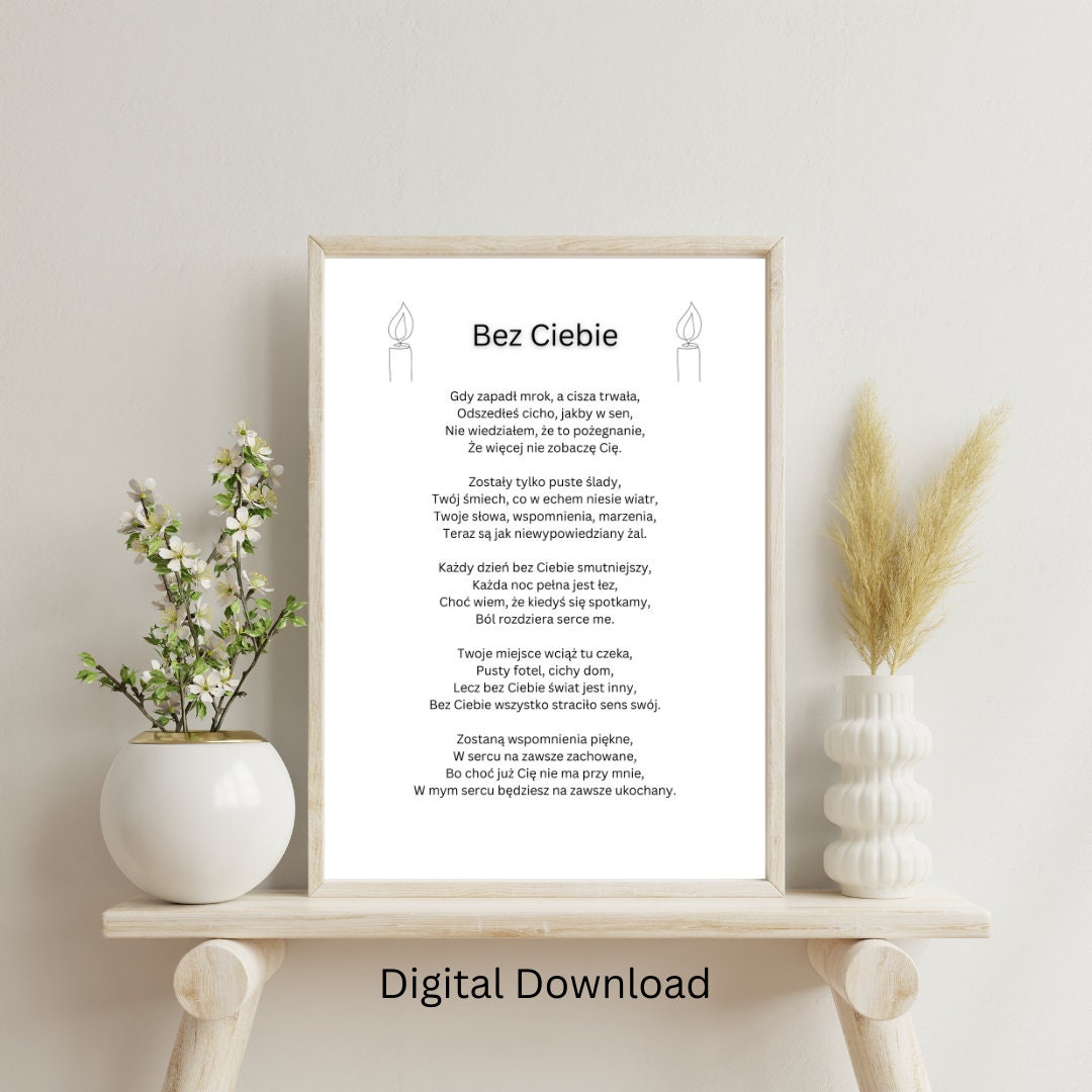 Polish Poem Print, Love and Loss, Bereavement Gift (digital Download ...