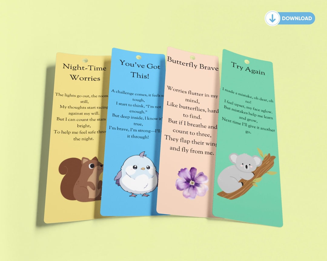 Kids Poem Bookmarks: Multi-use Stationery Set (A4/US Letter PDF) - Etsy