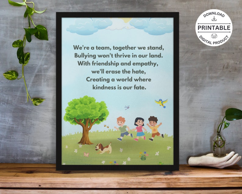 Set of 3 Kids Anti-bullying Posters Therapy Office School Printable Art ...