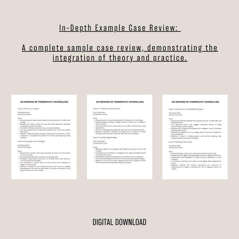 Therapeutic Counselling Case Review: Level 4 Diploma Example (PDF) - Etsy