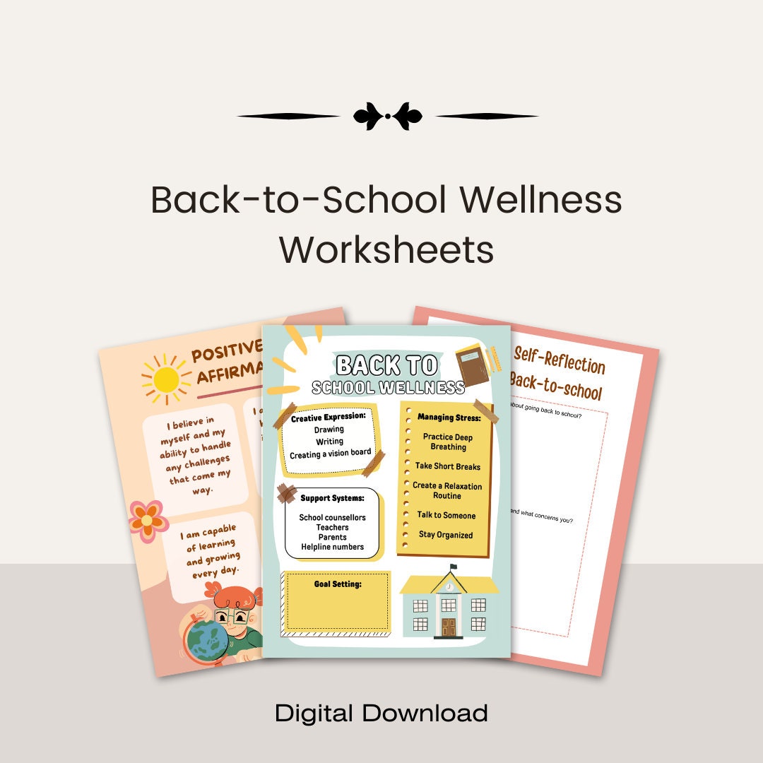 Back-to-school Wellness Worksheets for Kids and Teenagers | Positive ...