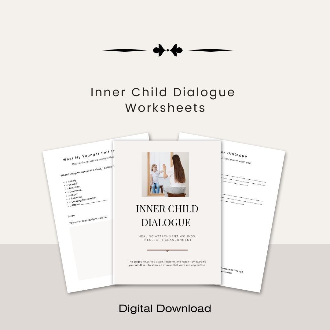 Inner Child Dialogue Pages Worksheets - Etsy