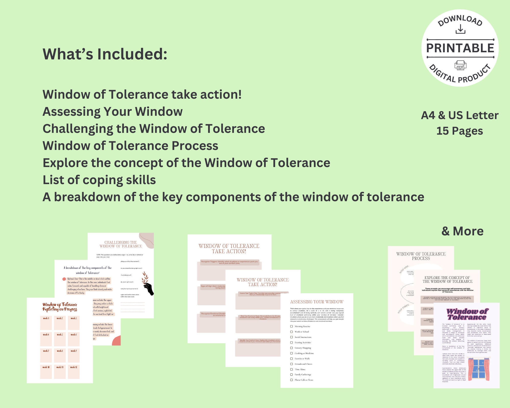 Window of Tolerance, Coping Skills, Emotional Resilience, Self-discovery, Mental Health Toolkit ...