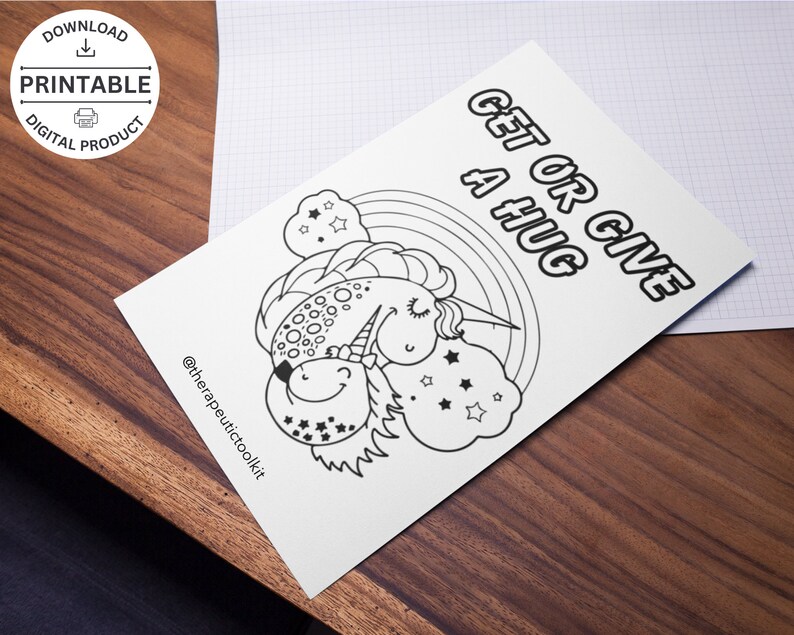 Colouring Pages Kids Activity Printable Digital Product Mental Health ...